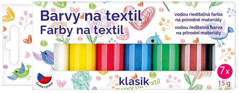 Barvy na textil světlý, sada, klasik 7x15 g + šablony | Nejbaby.cz