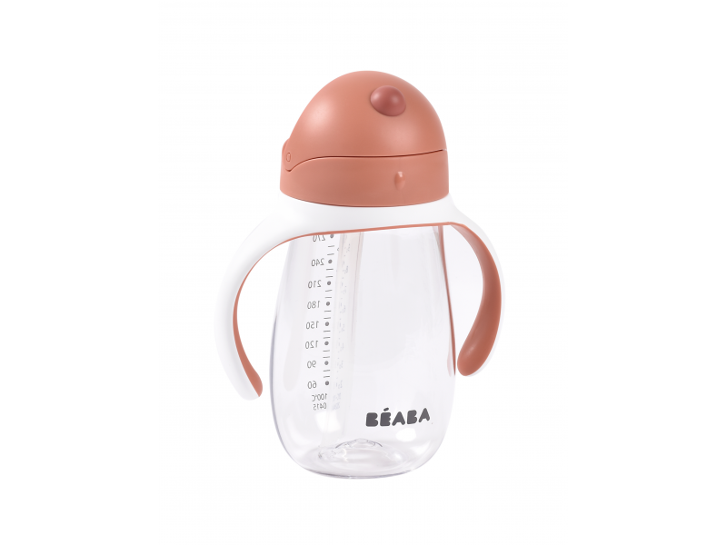 Hrnek s brčkem 300 ml Beaba Terracotta | Nejbaby.cz
