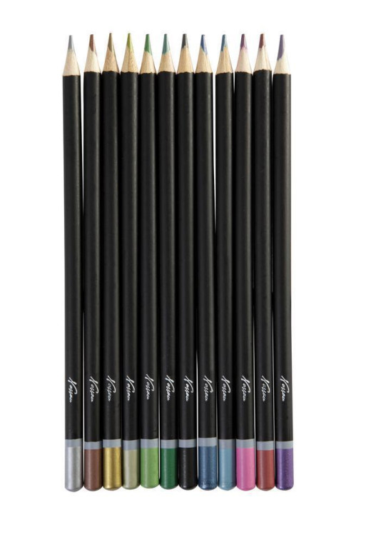 Pastelky metalické 12 ks v plechové krabičce | Nejbaby.cz