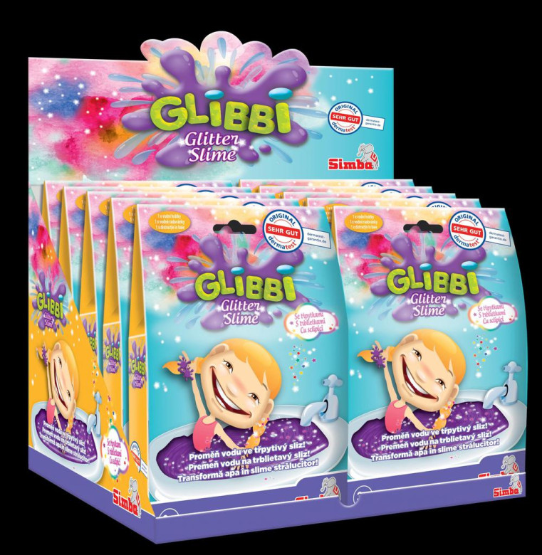 Glibbi Glitter Slime sliz fialový třpytivý, DP10 | Nejbaby.cz